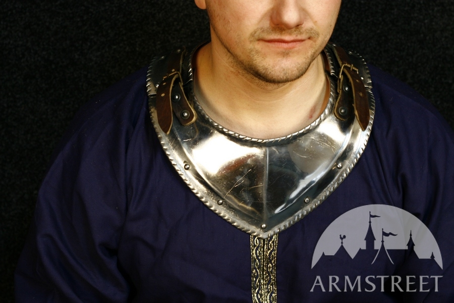 MEDIEVAL WESTERN ARMOR GORGET WITH CUTTED BORDERING :: ArmStreet